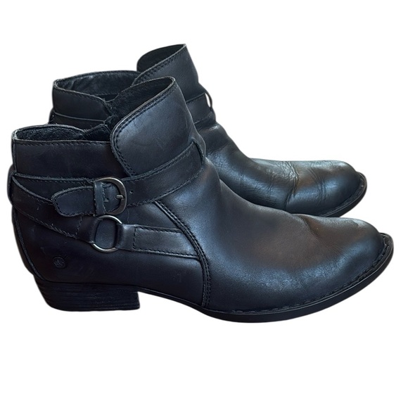Born | Shoes | Born Buckle Bootie Womens 95 Black Leather Biker Ankle ...